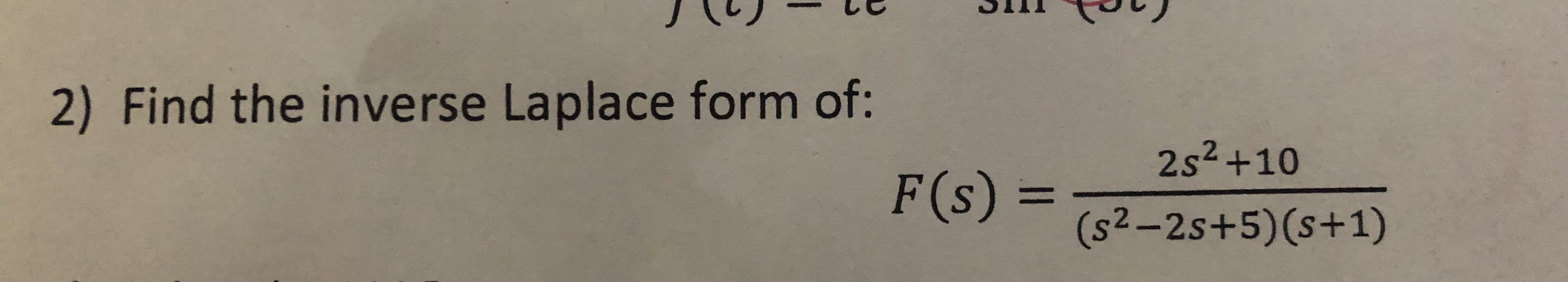 Solved Find the inverse Laplace form | Chegg.com
