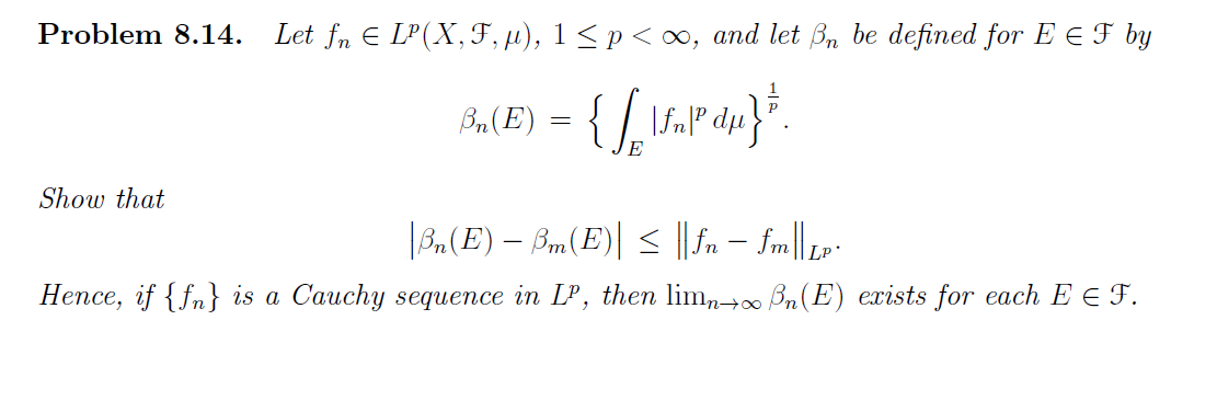 Solved Problem 8.14. Let fn e LP(X, F,f), 15p | Chegg.com