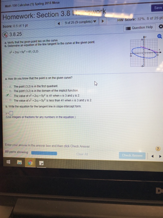 Solved Math 150 Calculus (1) Spring 2018 Mesa Homework: | Chegg.com