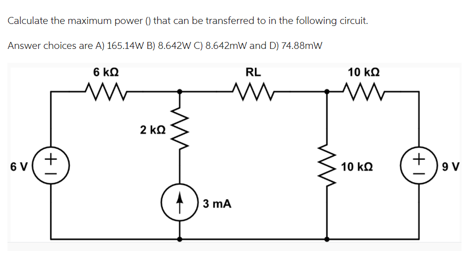 Solved Calculate the maximum power () that can be | Chegg.com