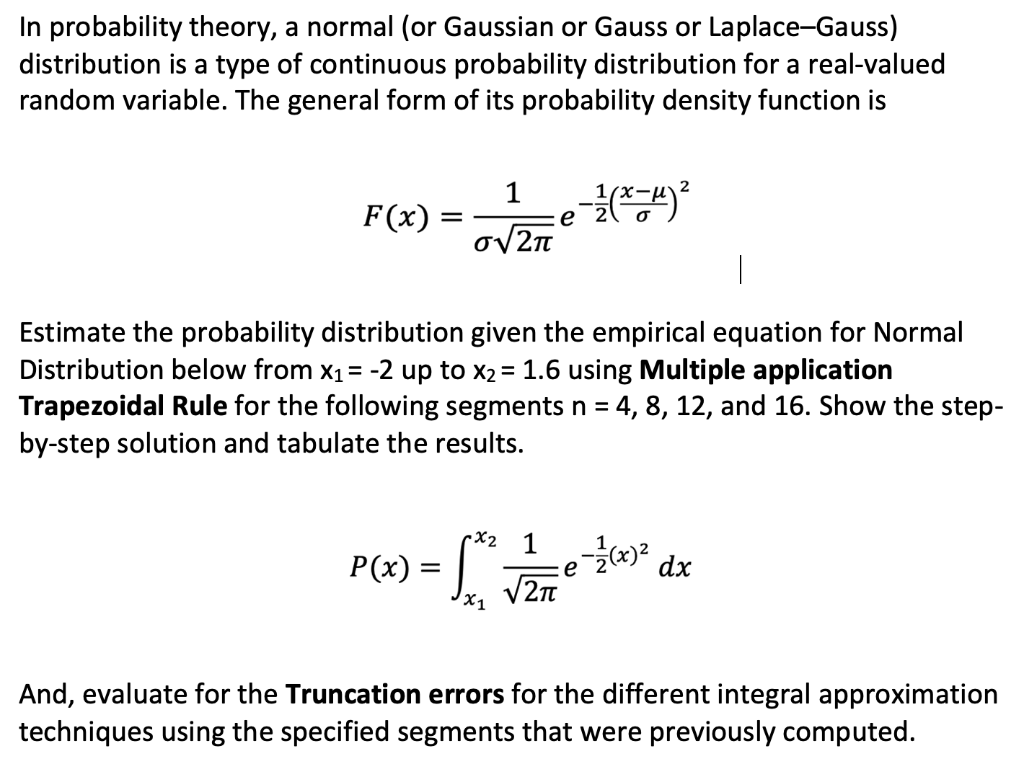Solved In probability theory, a normal (or Gaussian or Gauss | Chegg.com