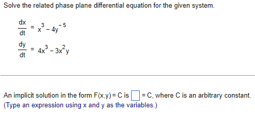 Solved Solve the related phase plane differential equation | Chegg.com
