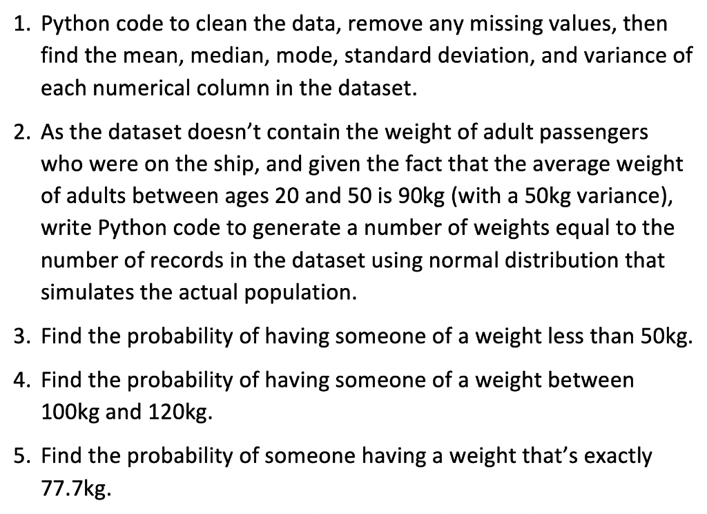 Solved Create a Jupyter notebook file that contains the | Chegg.com