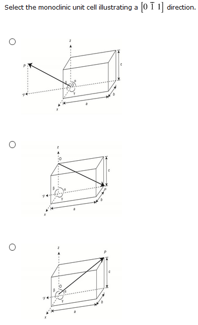 Solved Select the monoclinic unit cell illustrating a lo i 1 | Chegg.com