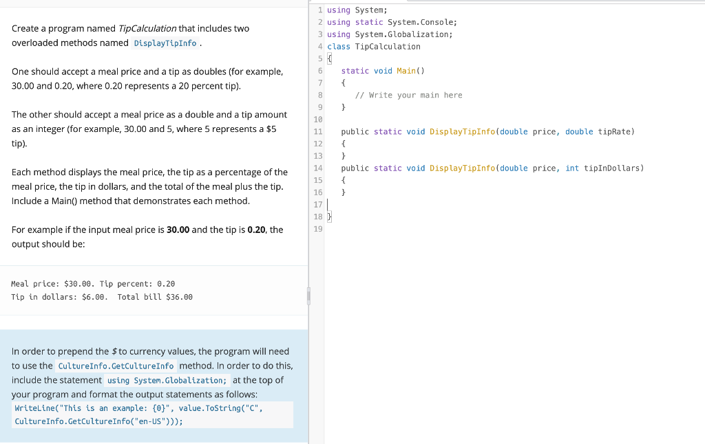 Solved In C# please and thank you Starting Code : using | Chegg.com
