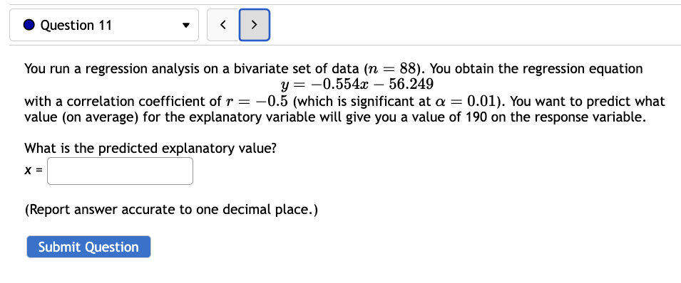 Solved You run a regression analysis on a bivariate set of | Chegg.com
