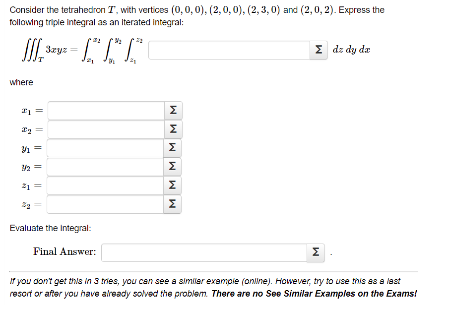Solved Consider the tetrahedron T, with vertices | Chegg.com