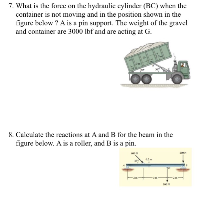 Solved 7. What is the force on the hydraulic cylinder (BC) | Chegg.com