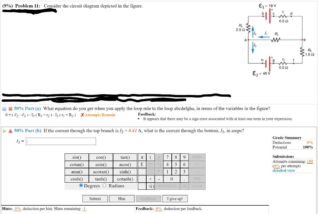 Solved (9\%) Problem 11: Consider the circuit diagram | Chegg.com Solved (9\%) Problem 11: Consider the circuit diagram | Chegg.com