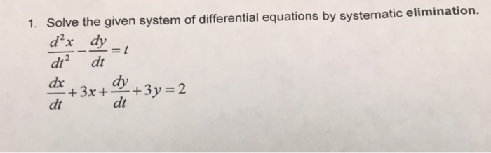 Solved Solve the given system of differential equations by | Chegg.com