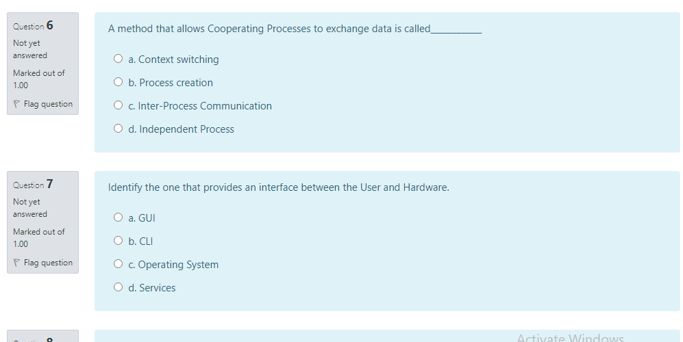 Solved Question 1 The core of an operating system is Not yet | Chegg.com