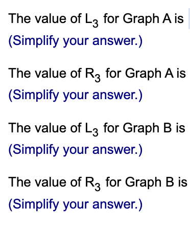 Solved Compute L3 and R3 for Graphs A and B. The value of L3 | Chegg.com