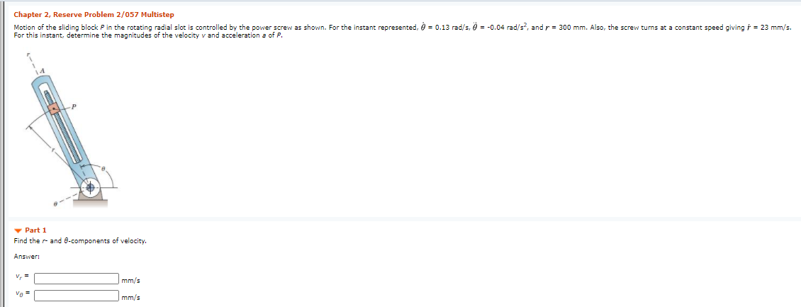 Solved Motion of the sliding block P in the rotating radial | Chegg.com