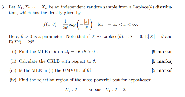 Solved Let X1 X2 · · · Xn Be An Independent Random
