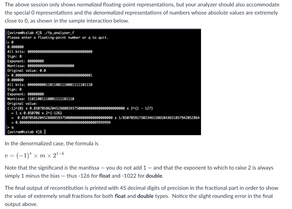 Solved In this assignment, you will create a floating-point | Chegg.com
