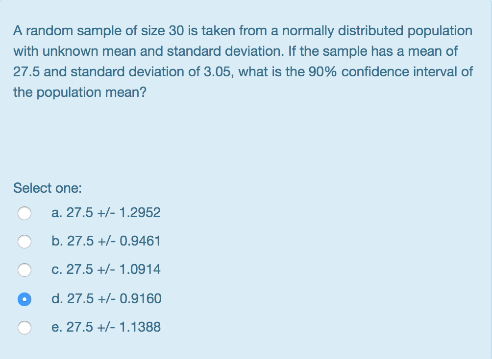 Solved A random sample of size 30 is taken from a normally | Chegg.com