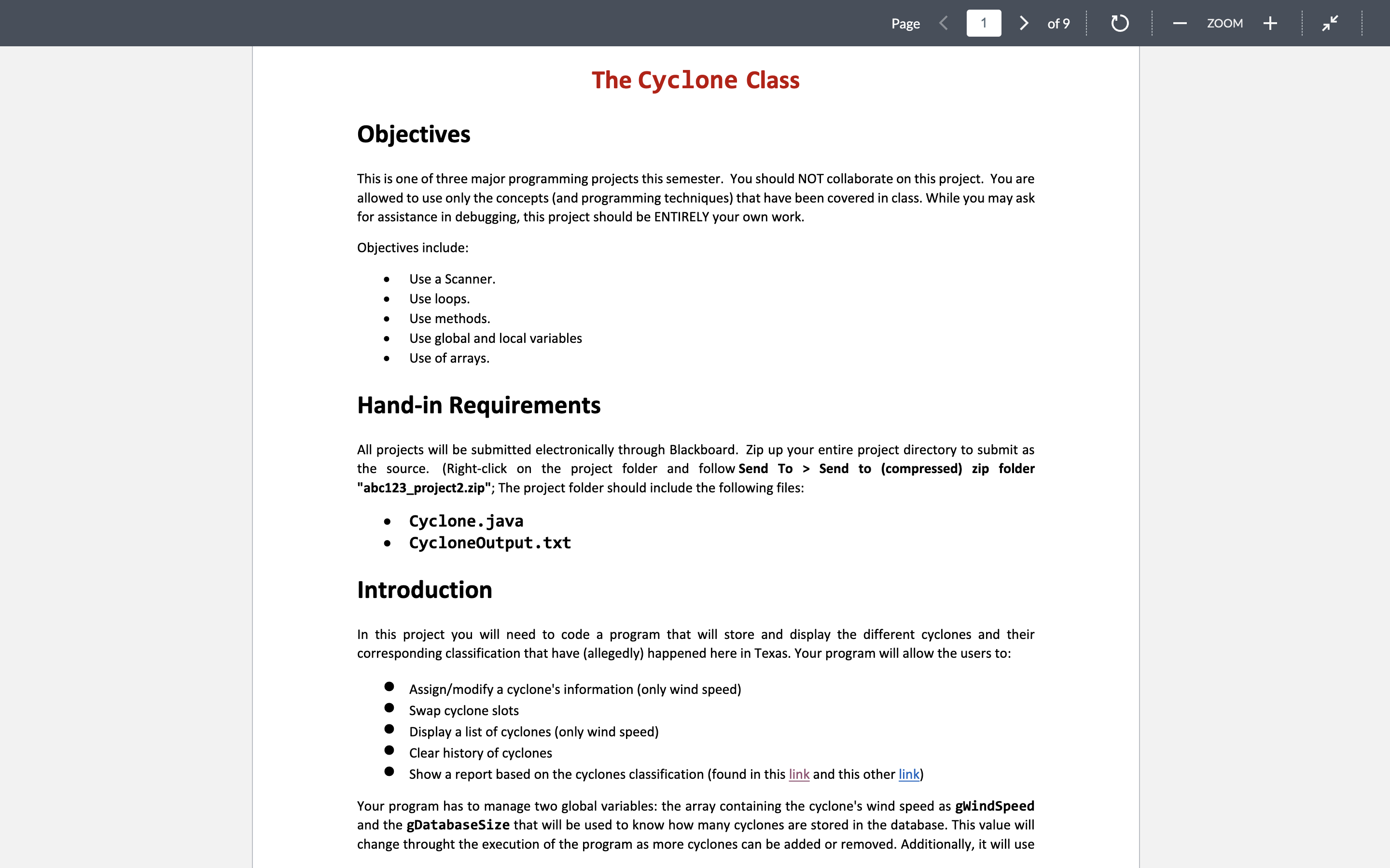 Solved addUpdCyclone() This method will perform the process | Chegg.com