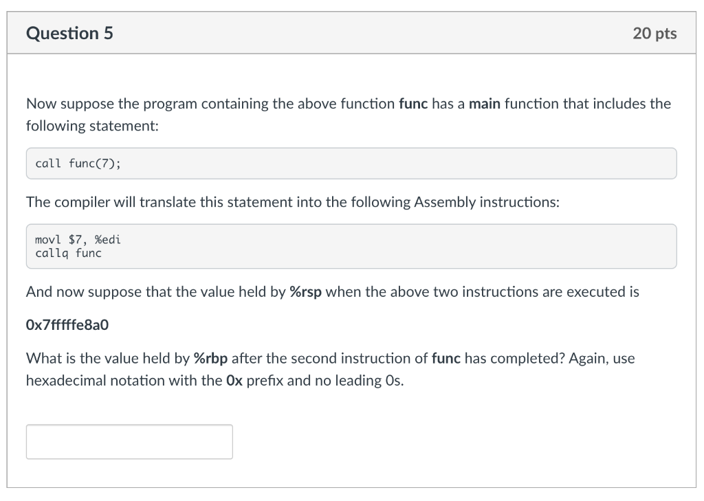 Now Suppose The Program Containing The Above Function