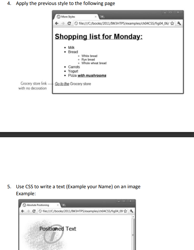 Solved 4. Apply the previous style to the following page | Chegg.com