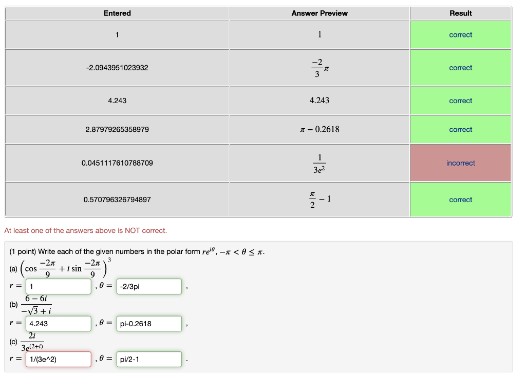 Solved Entered Answer Preview Result 1 1 correct | Chegg.com
