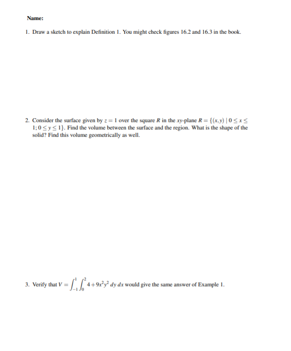 Solved Calculus-III Double Integrals over Rectangular | Chegg.com
