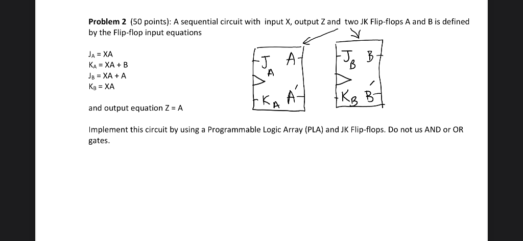 Solved Problem 2 (50 points): A sequential circuit with | Chegg.com