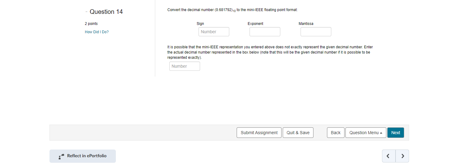Solved Given The Following 10 Digit Mini Ieee Floating Point
