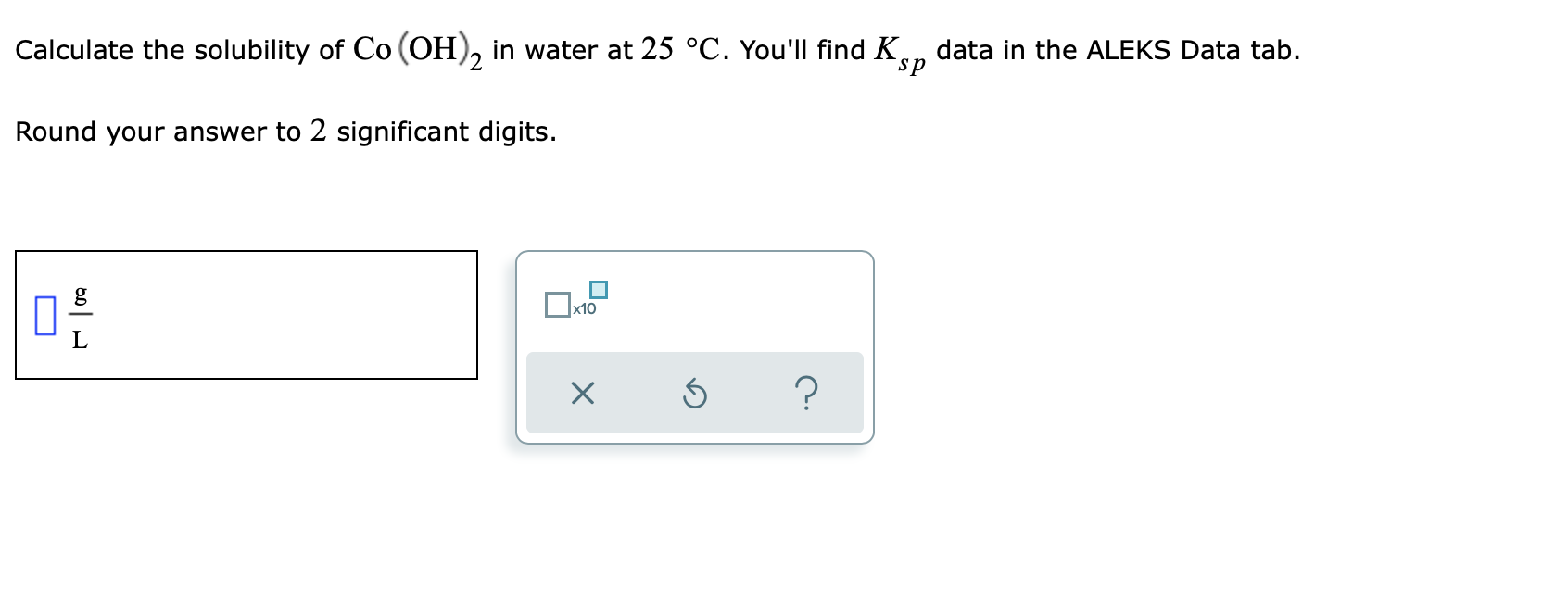 Solved In the aleks data table it states that ksp for | Chegg.com