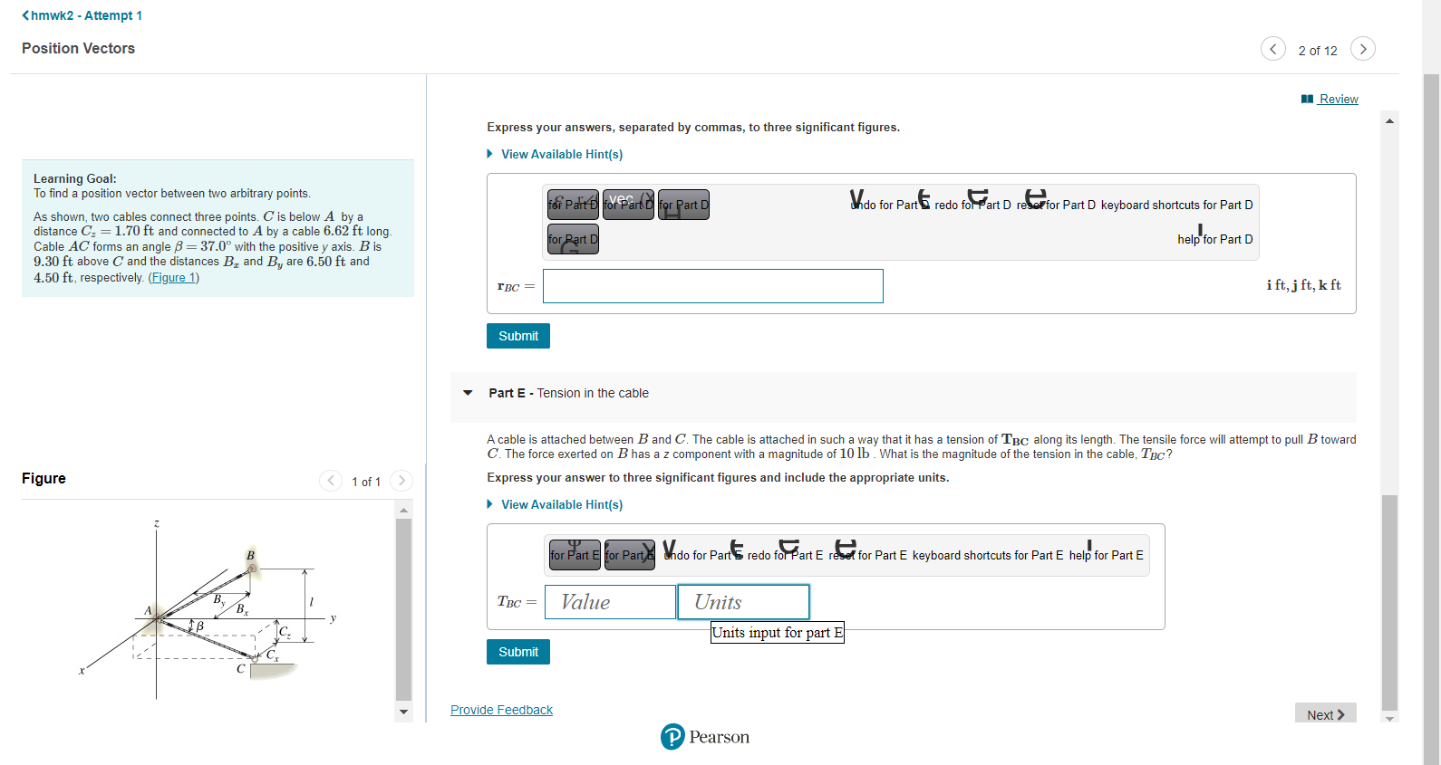 Solved Learning Goal: To find a position vector between two | Chegg.com