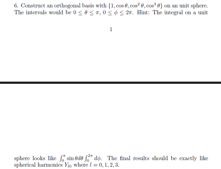Solved 6. Construct an orthogonal basis with | Chegg.com