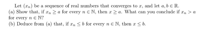 Solved Let (zn) be a sequence of real numbers that converges | Chegg.com