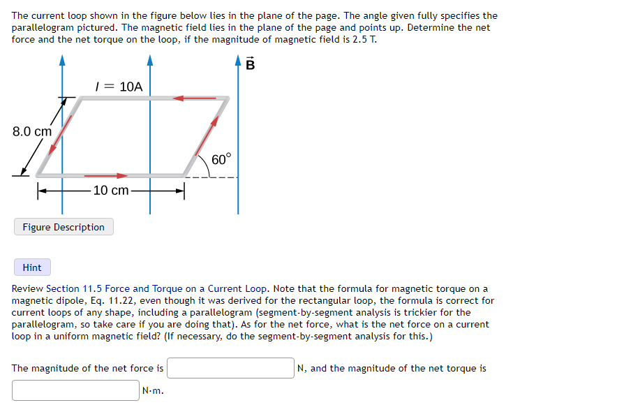 Solved The current loop shown in the figure below lies in | Chegg.com