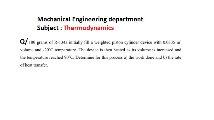 Solved Mechanical Engineering department Subject: | Chegg.com
