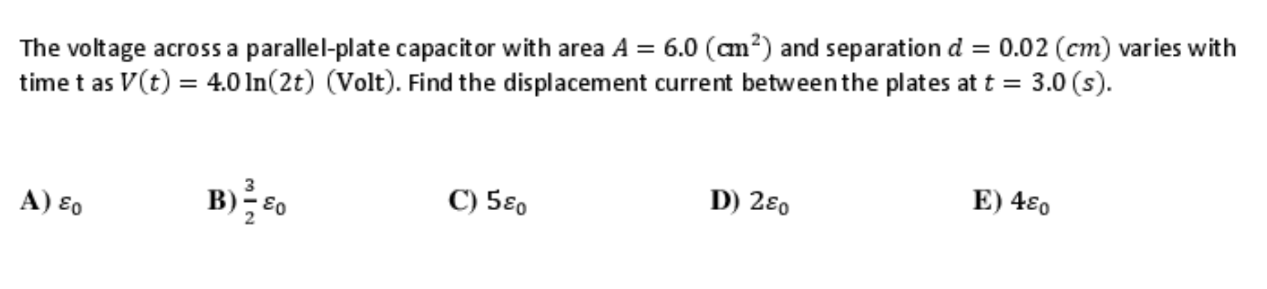 Solved The voltage across a parallel-plate capacitor with | Chegg.com