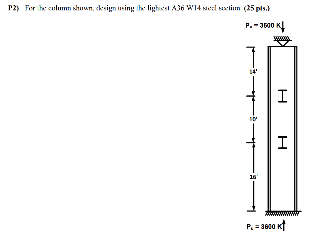 Solved P2) For the column shown, design using the lightest | Chegg.com Solved P2) For the column shown, design using the lightest | Chegg.com