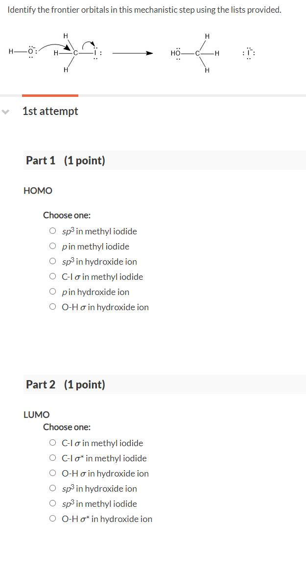 Solved Identify the frontier orbitals in this mechanistic | Chegg.com