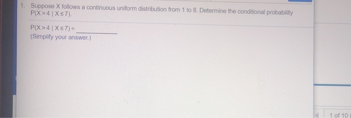 Solved 1. Suppose X follows a continuous uniform | Chegg.com