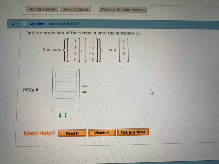 Solved Submit Answer Save Progress Practice Another Version | Chegg.com