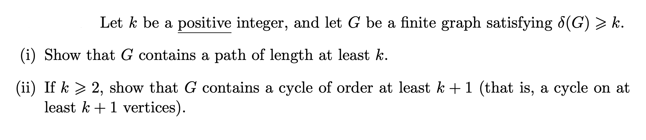 Solved Let k be a positive integer, and let G be a finite | Chegg.com