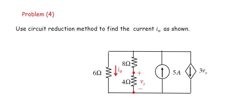 Solved Use circuit reduction method to find the current io | Chegg.com