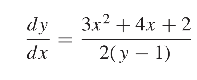 Solved dy dx 3x2 + 4x + 2 2(y – 1) | Chegg.com