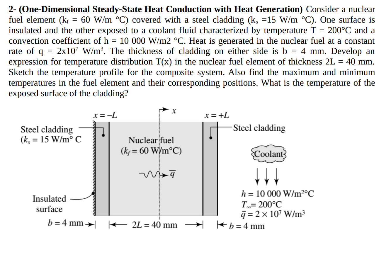 Solved 2- (One-Dimensional Steady-State Heat Conduction with | Chegg.com