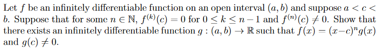 Solved Let F Be An Infinitely Differentiable Function On An