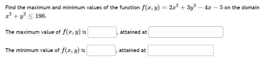Solved Find the maximum and minimum values of the function | Chegg.com