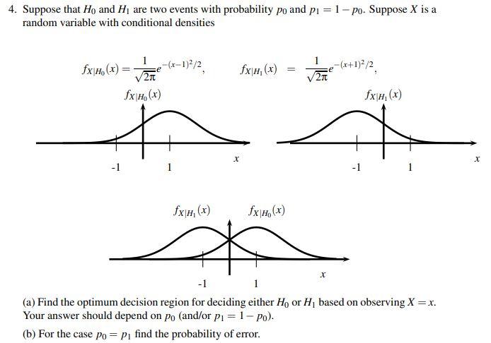 Solved Suppose that H0 and H1 are two events with | Chegg.com
