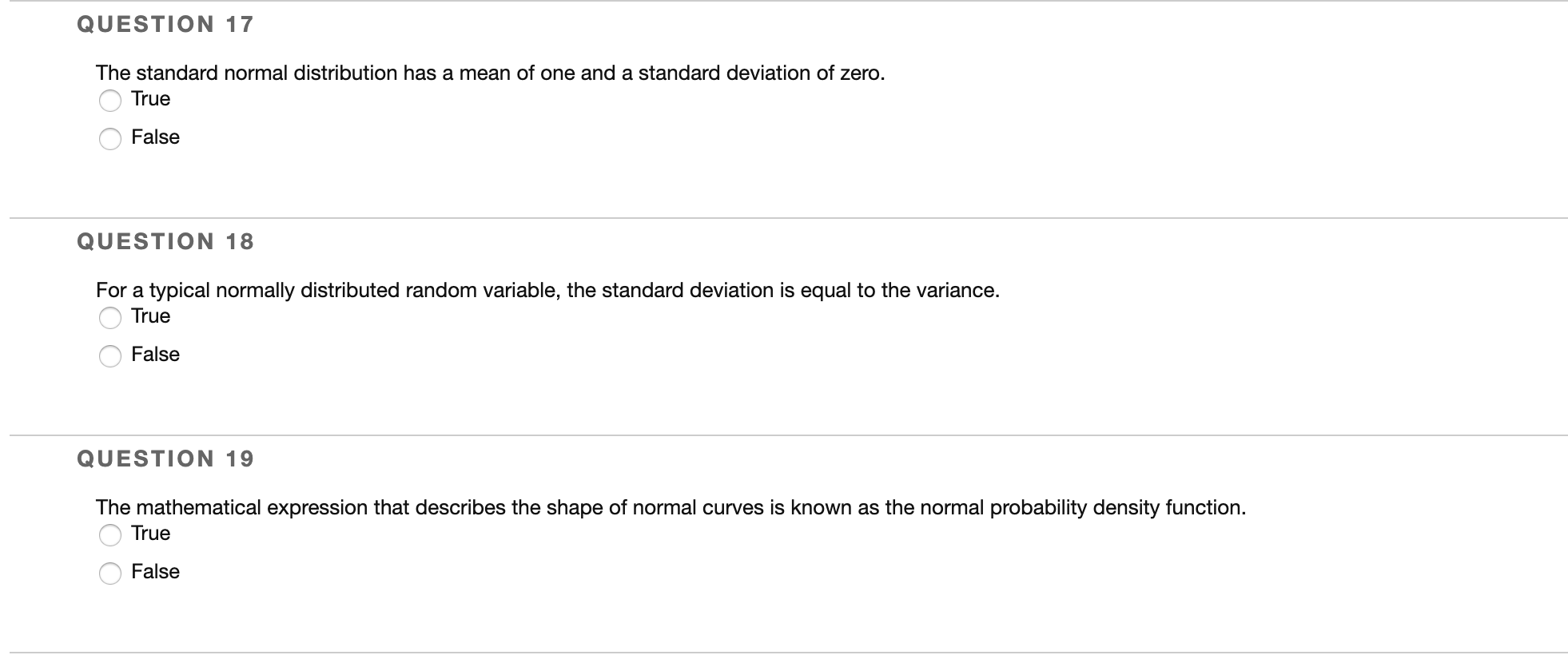 Solved Question 17 The Standard Normal Distribution Has A