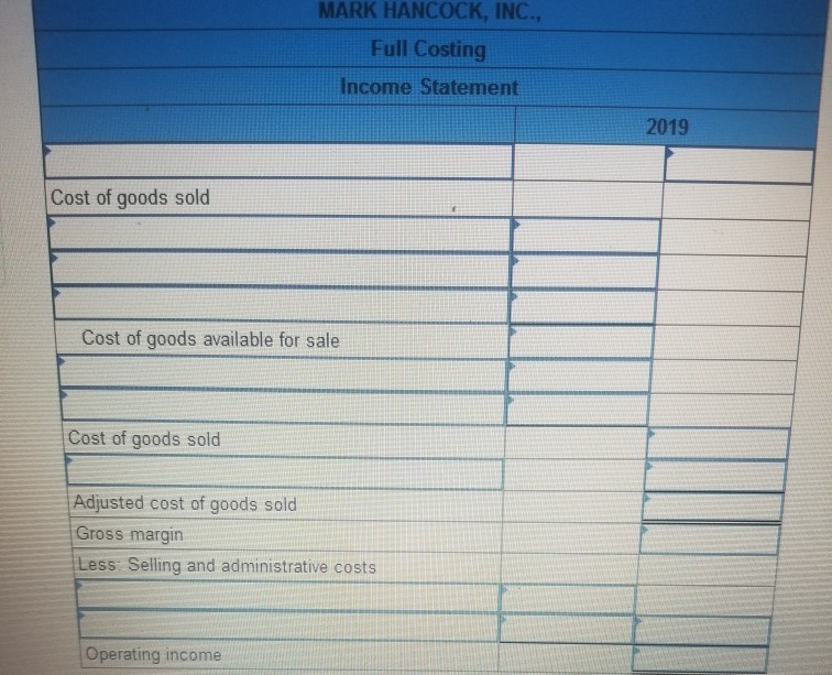 Solved Using the full costing method, prepare the income | Chegg.com