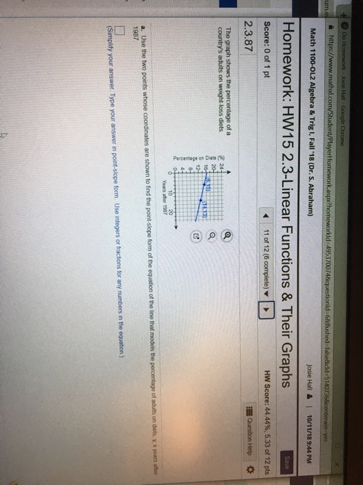 Solved Homework: HW15 2.3-Linear Functions & Th Score: 0 of | Chegg.com