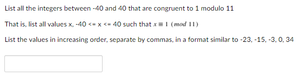 Solved List all the integers between −40 and 40 that are | Chegg.com
