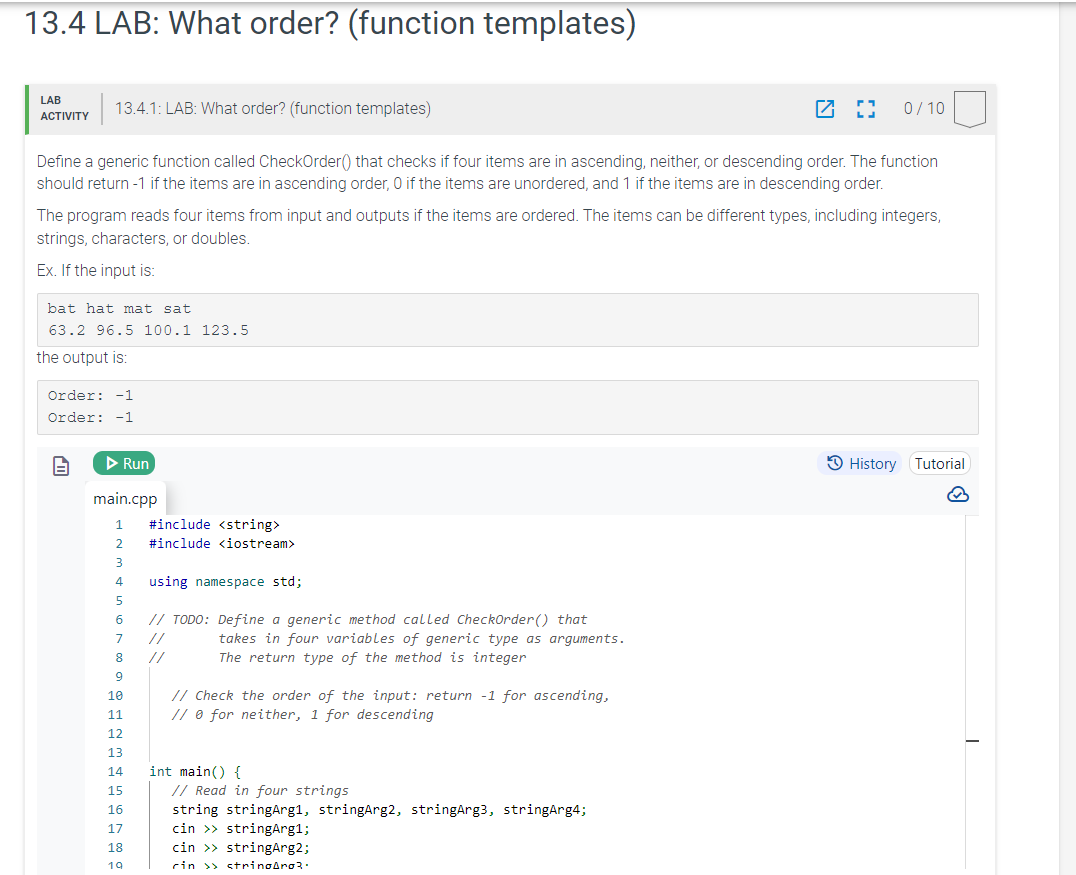 Solved LAB main.cppcin >> ﻿stringArg2;cin >> ﻿stringArg3;cin | Chegg.com